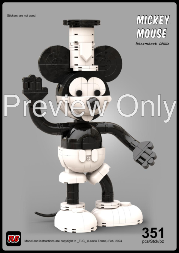 LEGO MOC Mickey Mouse, Steamboat Willie by _TLG_ | Rebrickable - Build ...