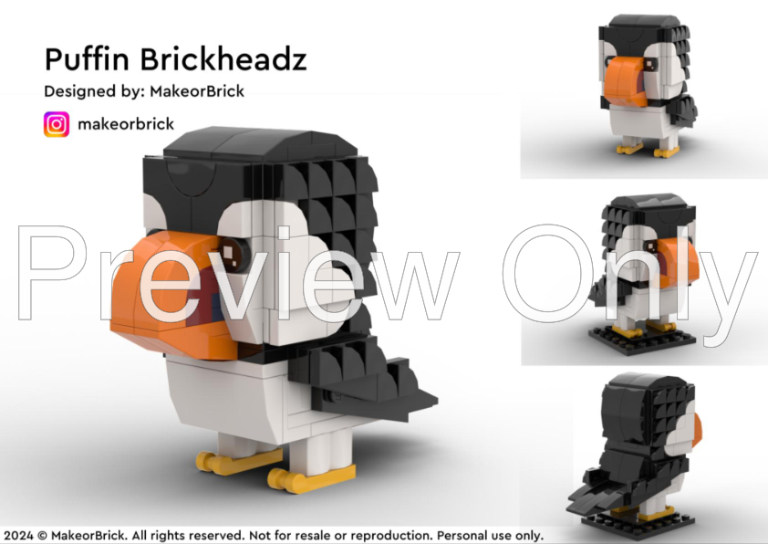 LEGO MOC Puffin Brickheadz by MakeorBrick | Rebrickable - Build with LEGO