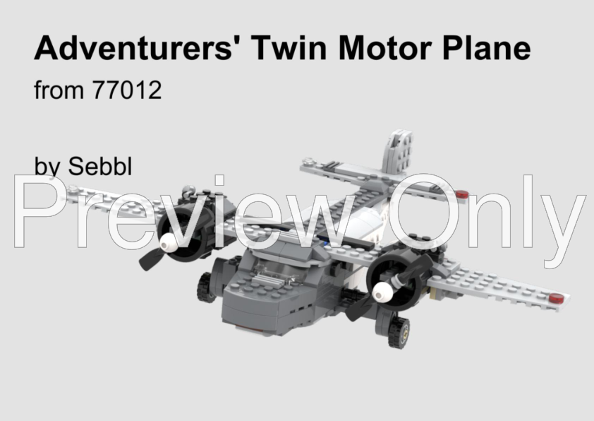 LEGO MOC 77012: Adventurers' Twin Motor Plane by sebbl | Rebrickable ...