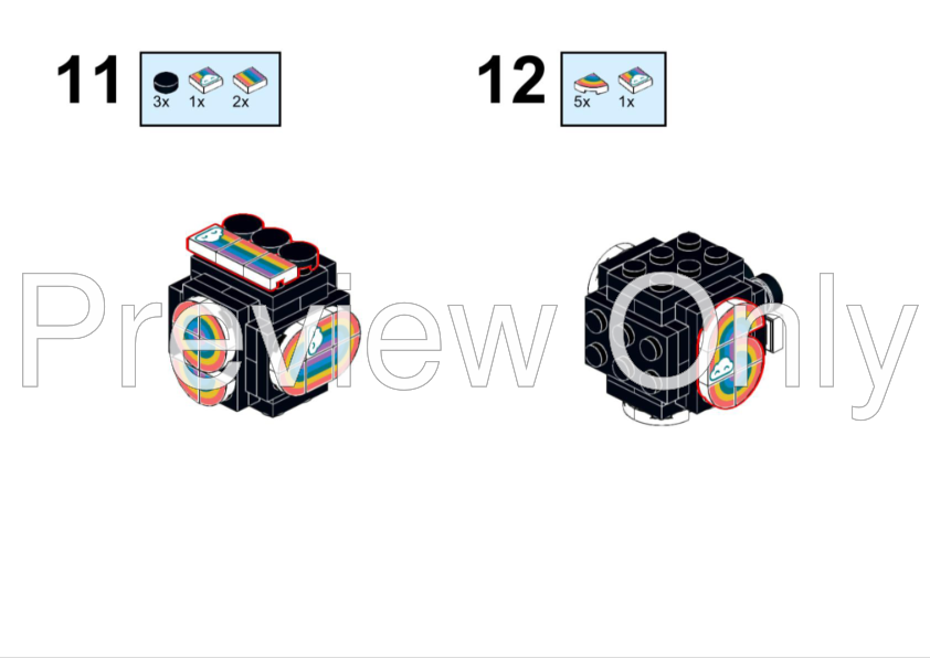 LEGO MOC CALENDAR WITH RAINBOW NUMBERS by uminuo | Rebrickable - Build ...