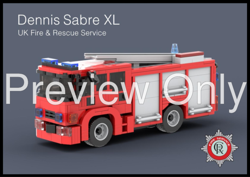 LEGO MOC Dennis Sabre XL - UK Fire Engine by Lazy_Bricks33 | Rebrickable - Build with LEGO