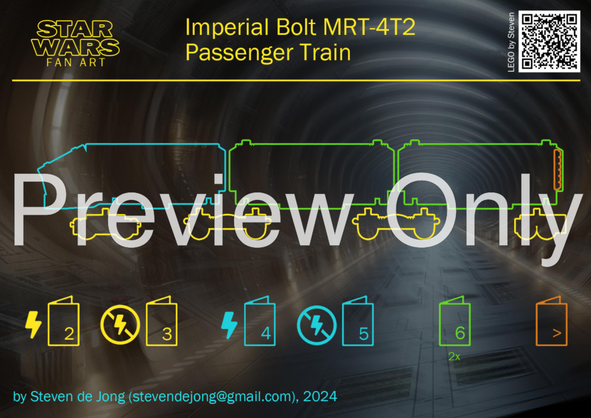 LEGO MOC Imperial Bolt MRT-7T7 Passenger Train (Minifig Scale, RC ...