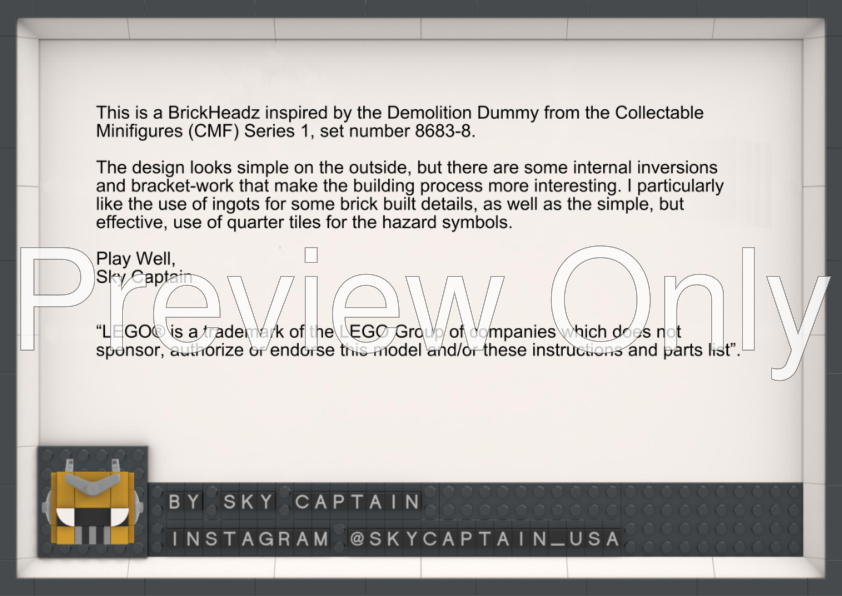 LEGO MOC Demolition Dummy by SkyCaptain | Rebrickable - Build with LEGO