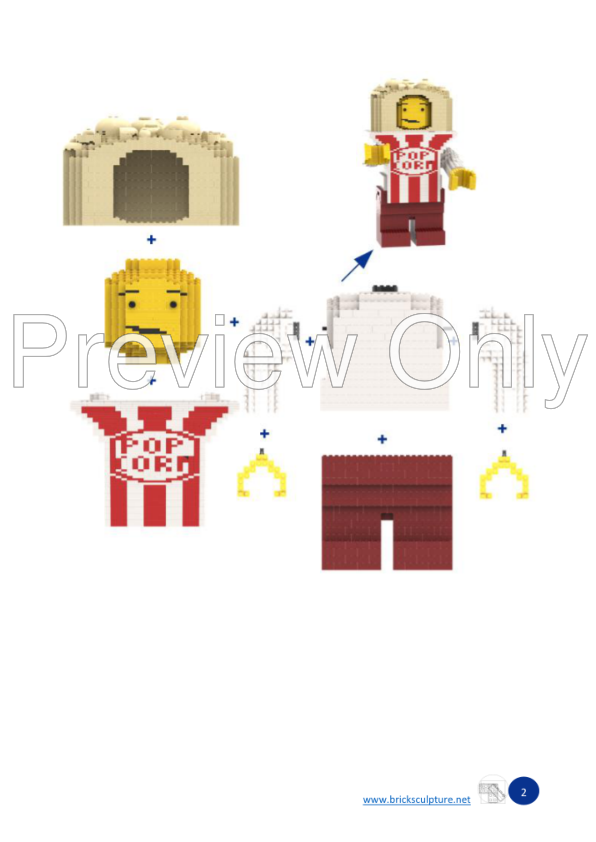 LEGO MOC Maxi figure PopCorn boy by Bricksculpture.net | Rebrickable ...