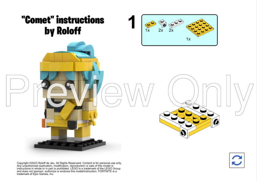 LEGO MOC Comet (Fortnite) Brickhead by Roloff | Rebrickable - Build ...