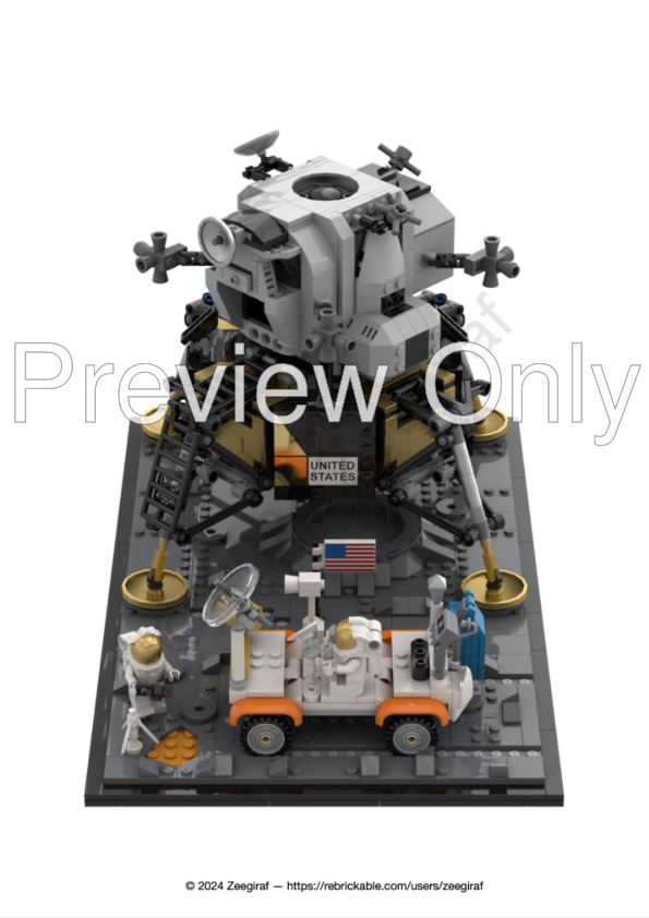 LEGO MOC Foldable Lunar Roving Vehicle with lunar surface - Apollo 17 ...