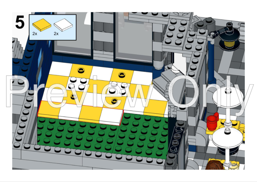 LEGO MOC Cafe Corner With Interior by yubin_ly | Rebrickable - Build ...