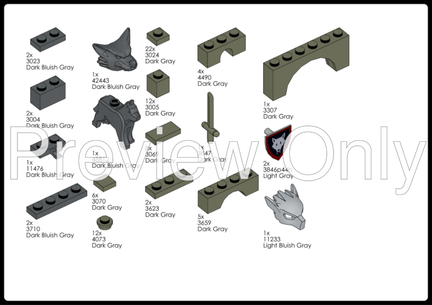 LEGO MOC Wolf Pack Display with wolf head by Thomus_Bean | Rebrickable ...