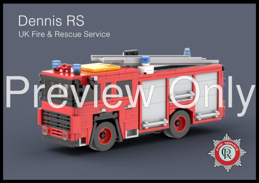 LEGO MOC Dennis RS - UK Fire Engine by Lazy_Bricks33 | Rebrickable - Build with LEGO