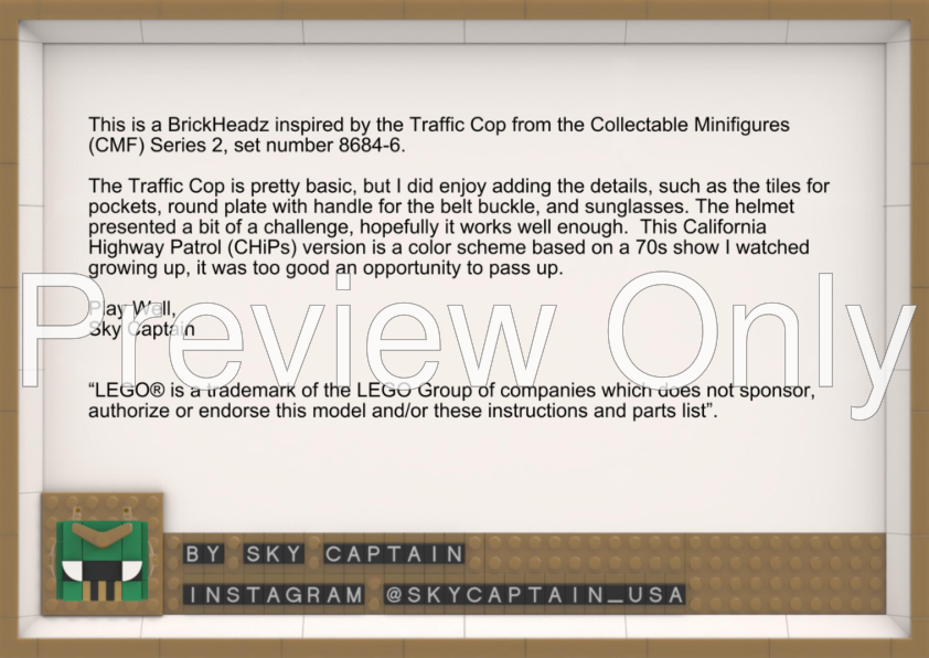 LEGO MOC Traffic Cop by SkyCaptain | Rebrickable - Build with LEGO