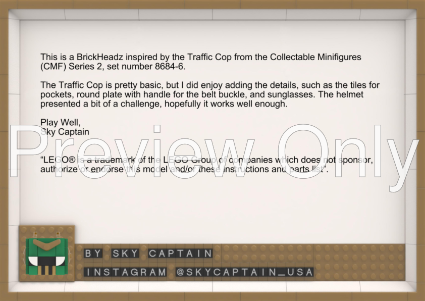 LEGO MOC Traffic Cop by SkyCaptain | Rebrickable - Build with LEGO