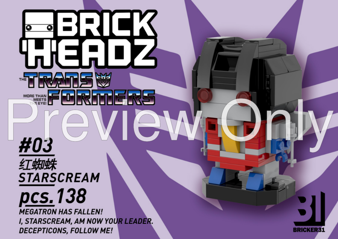 LEGO MOC MOC - Brickheadz STARSCREAM by Bricker31 | Rebrickable - Build ...