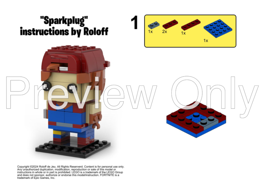 LEGO MOC Sparkplug (Fortnite) Brickhead by Roloff | Rebrickable - Build ...