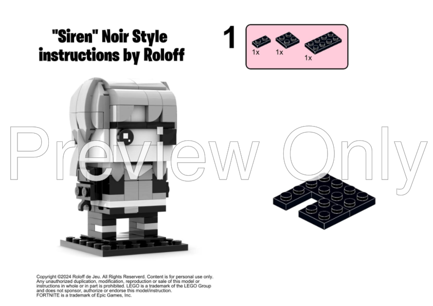 LEGO MOC Siren - Noir Style (Fortnite) Brickhead by Roloff ...