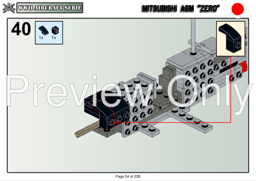 LEGO MOC A6M Zero by AlessandroMaffioli | Rebrickable - Build with LEGO