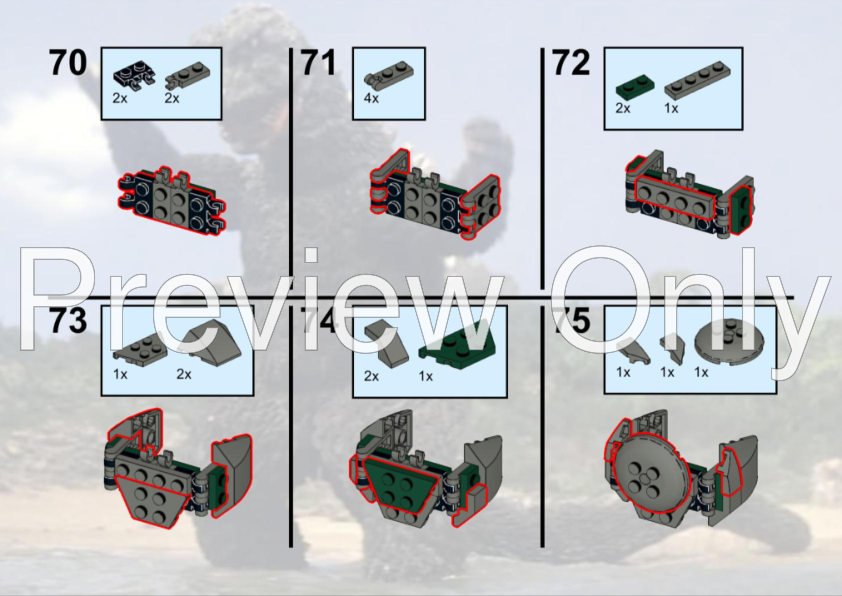 LEGO MOC Godzilla - Showa era by Dethark75 | Rebrickable - Build with LEGO