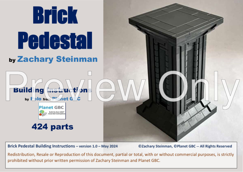 LEGO MOC Brick Pedestal, by Zachary Steinman by Planet GBC ...