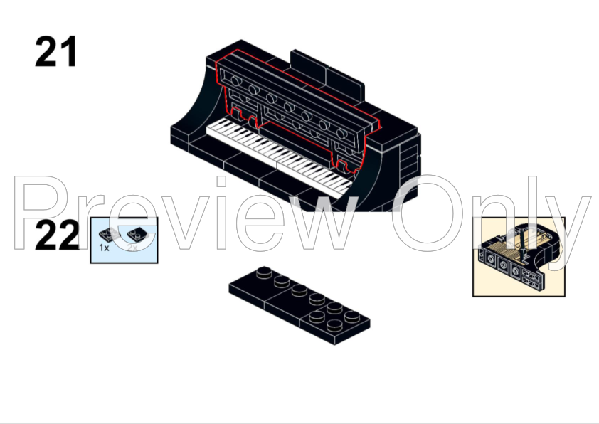 LEGO MOC Mini Grand Piano by WilburmusPrime | Rebrickable - Build with LEGO