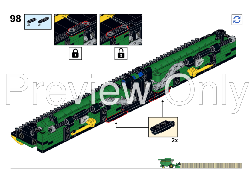 LEGO MOC John Deere X9 with HDF35 header by Reddish Blue | Rebrickable ...