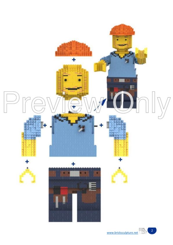 LEGO MOC Maxi figure Carpenter by Bricksculpture.net | Rebrickable ...