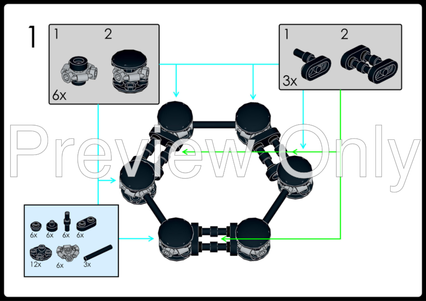 LEGO MOC Aspartame Molecule by Thomus_Bean | Rebrickable - Build with LEGO