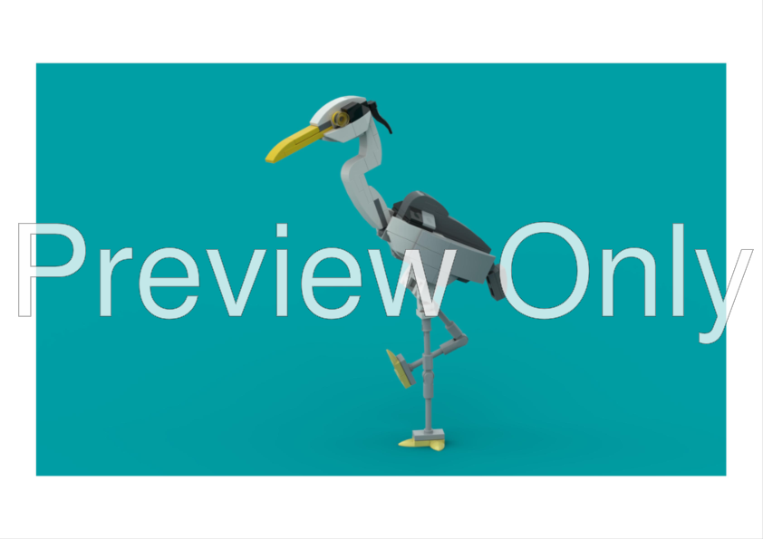LEGO MOC Gray heron (Ardea cinerea) - Posable and elegant by ...