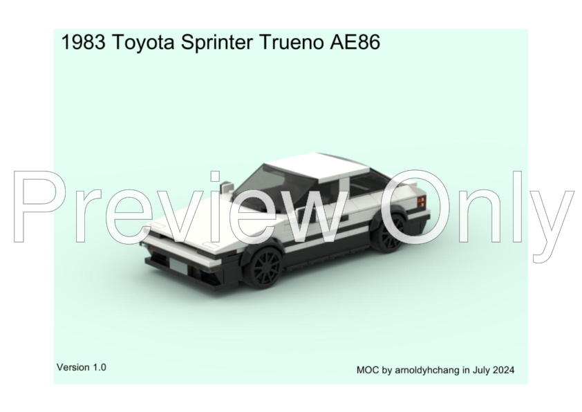 LEGO MOC 1983 Toyota Sprinter Trueno AE86 by ac-bricks | Rebrickable ...