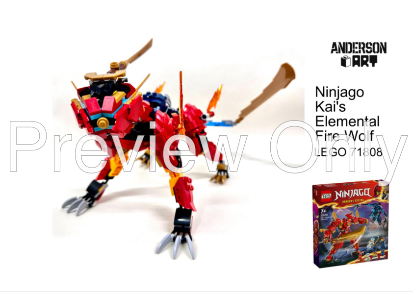 LEGO MOC Ninjago 71808 Kai's Elemental Fire Wolf / Wolf Mech / Horizon ...