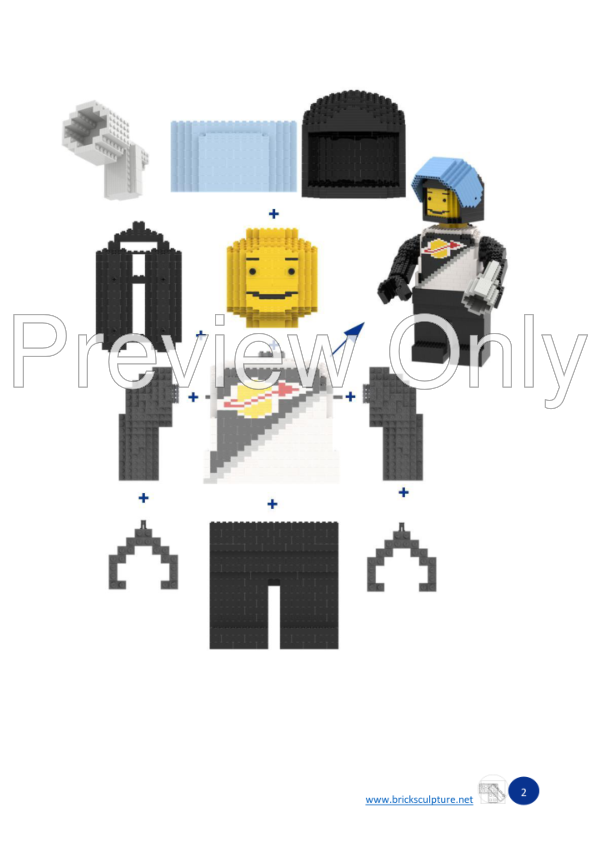 LEGO MOC Maxi Figure black and white space man with space torch by ...
