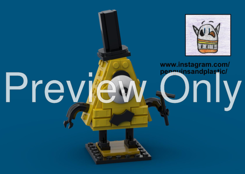 LEGO MOC Gravity Falls- Bill Cipher Brickheadz by Penguins and plastic ...