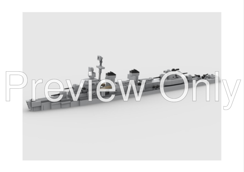 LEGO MOC fletcher class destroyer w3 different layout scale 1/300 by ...