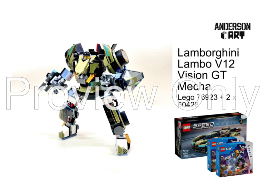LEGO MOC Lamborghini Lambo V12 Vision GT x Mecha x Transformer (76923 ...