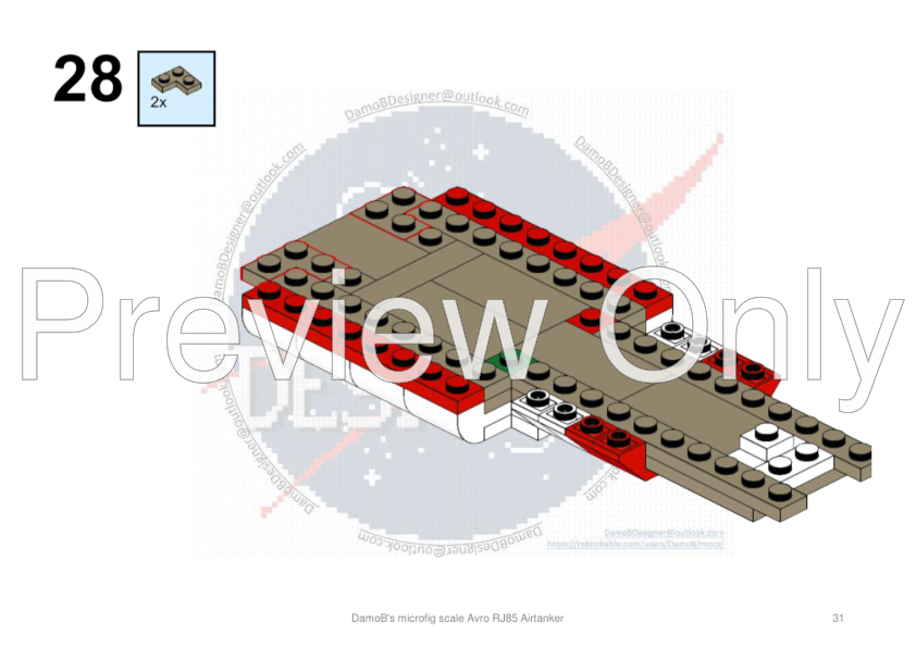 LEGO MOC Microfig scale Avro RJ85 airtanker by DamoB | Rebrickable ...