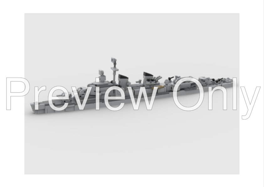 LEGO MOC USS laffey (DD-724) ww2 layout scale 1/300 by Brick_naval ...