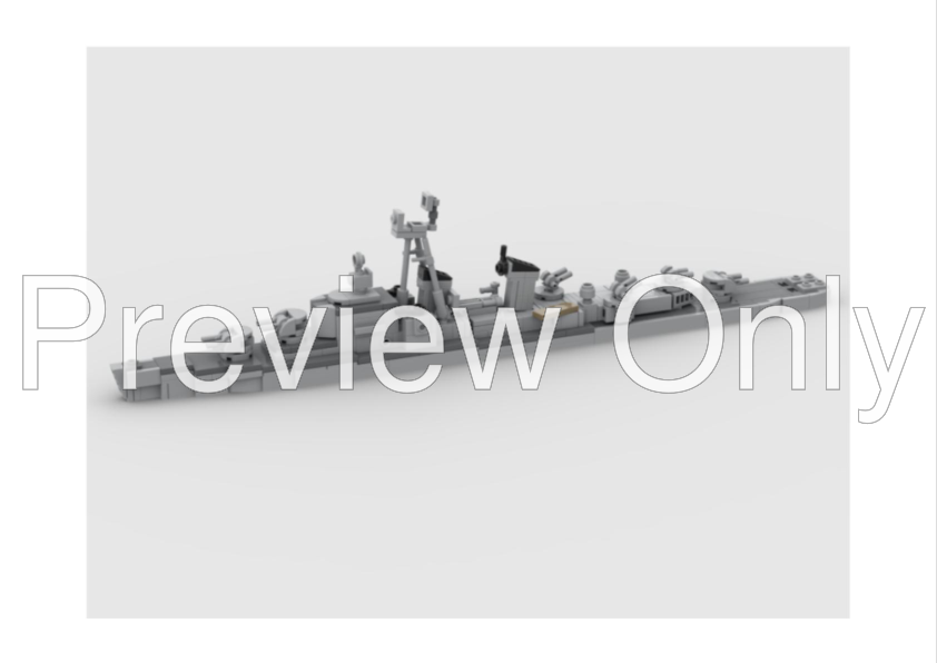 LEGO MOC USS laffey (DD-724) 1950s layout scale 1/300 by Brick_naval ...