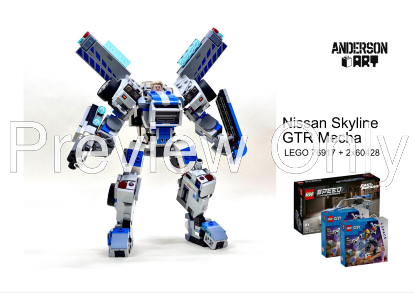LEGO MOC-197548 Nissan Skyline GTR x Mecha x Transformer (LEGO 76917 ...