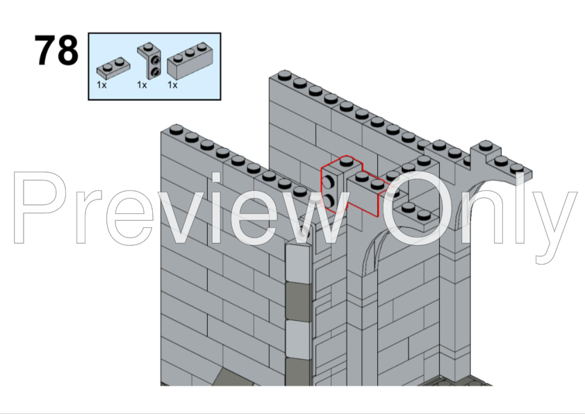 LEGO MOC-198366 Half Round Wall Tower by Castle_Builder | Rebrickable ...