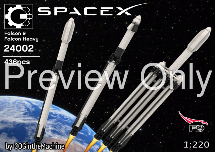 LEGO MOC 1:220 Falcon 9 and Falcon Heavy by CogInTheMachine ...