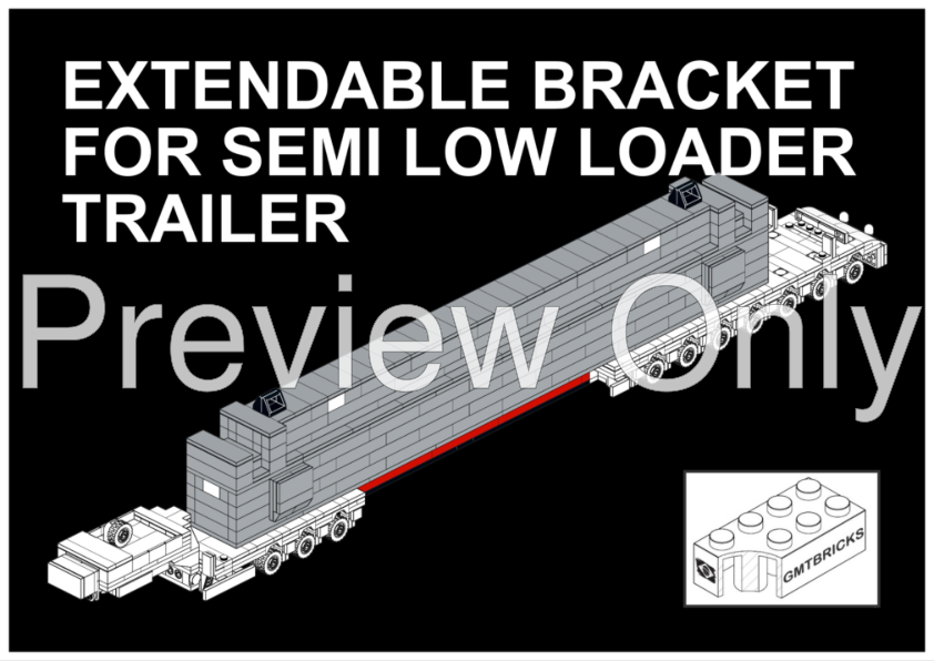LEGO MOC Extendable Bracket for Semi Low Loader Trailer by GMTBRICKS ...
