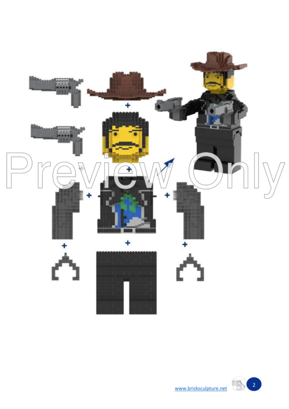 LEGO MOC-202829 Maxi figure black western bandit by Bricksculpture.net ...