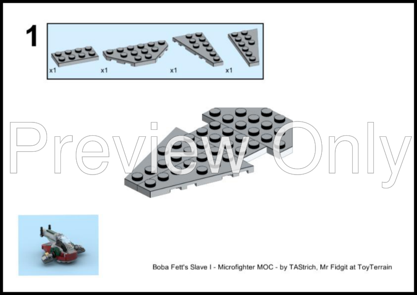 LEGO MOC Slave One 1 Microfighter by ToyTerrain | Rebrickable - Build ...