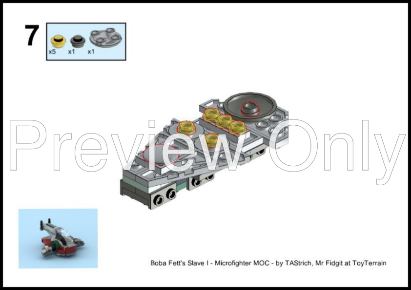 LEGO MOC Slave One 1 Microfighter by ToyTerrain | Rebrickable - Build ...