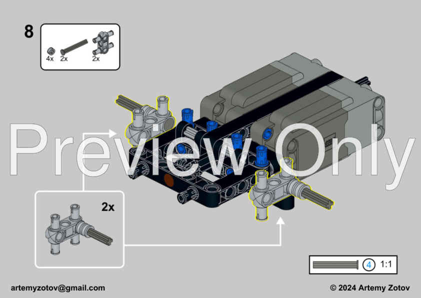LEGO MOC-205151 Brian's Mitsubishi Eclipse (1:12) Fast and Furious [RC ...