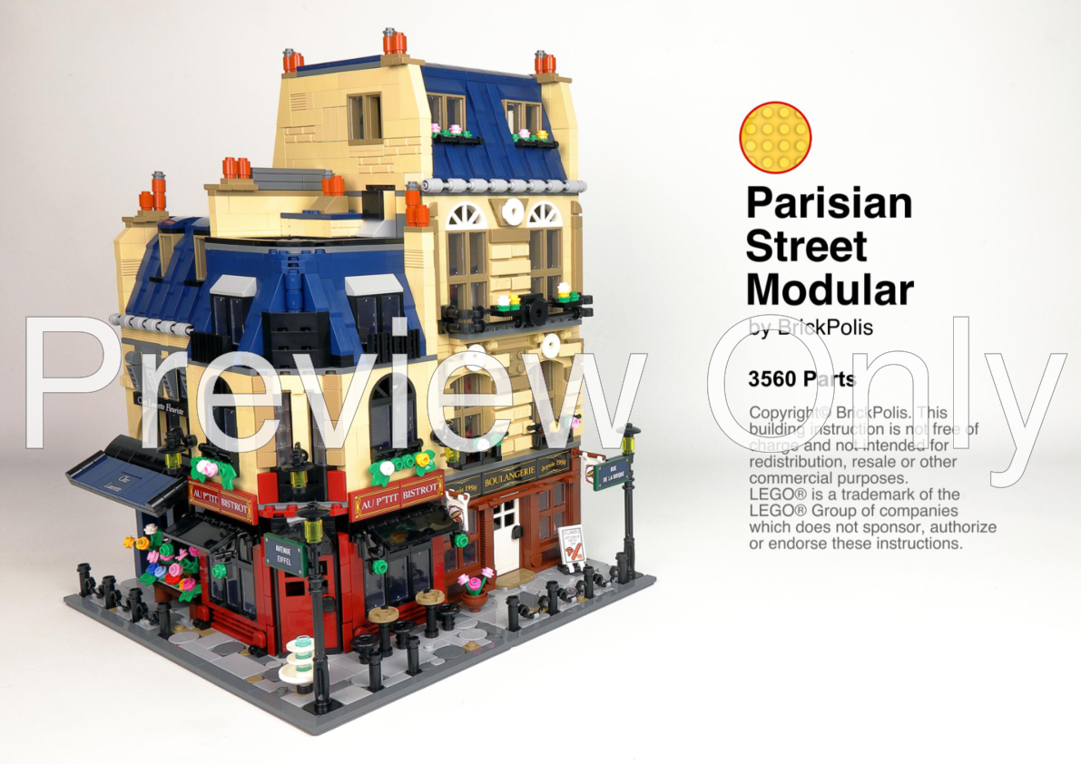 LEGO MOC Parisian Street Modular by Berthil | Rebrickable - Build with LEGO
