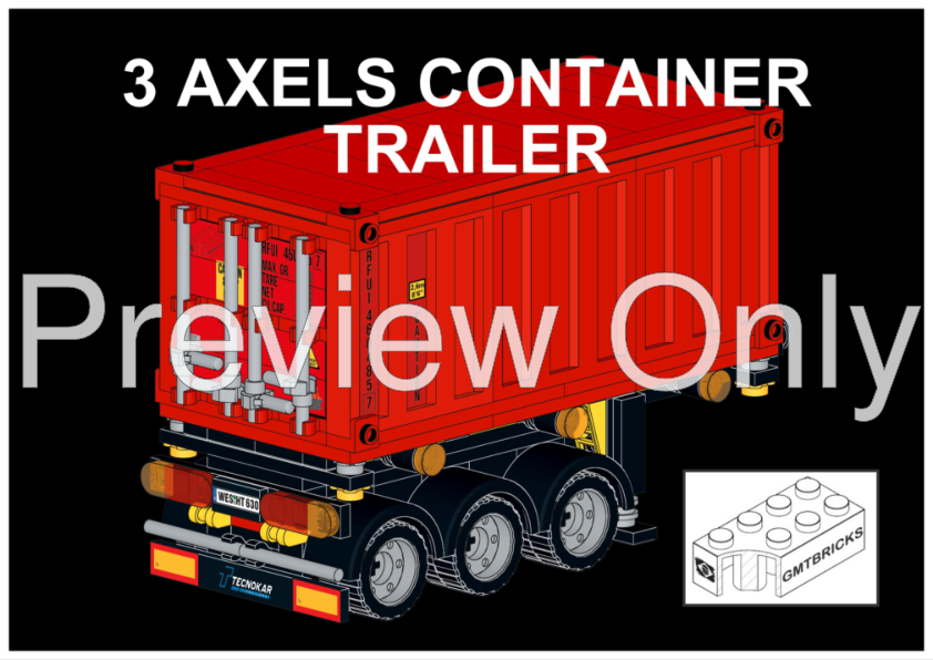 LEGO MOC Volvo FH16 6x4 + Container Semitrailer by GMTBRICKS | Rebrickable - Build with LEGO