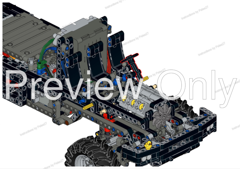 LEGO MOC-206554 Gearbox, V6 engine, axles Mod for 42129 4x4 Mercedes ...