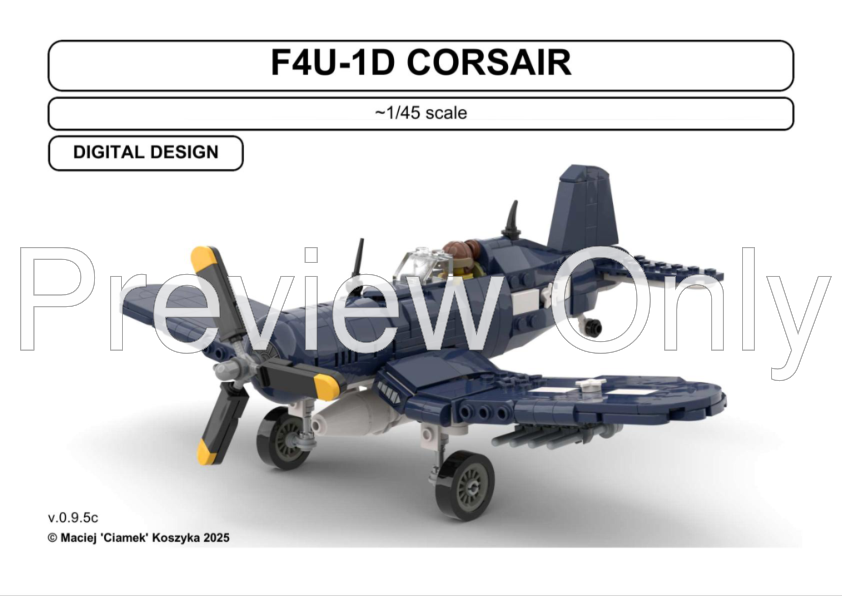 LEGO MOC-207397 F4U-1D Corsair 1:45 by pigletciamek | Rebrickable ...