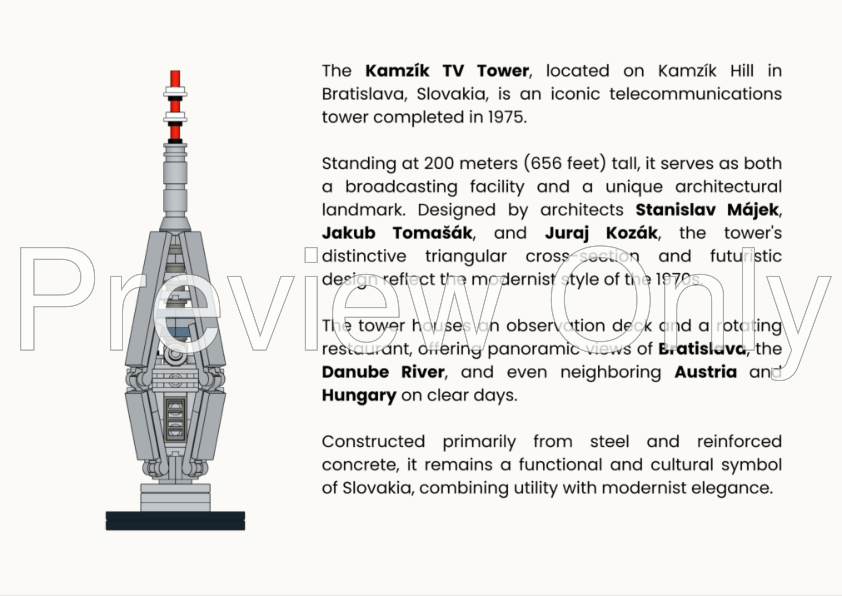 LEGO MOC-209792 Bratislava Kamzik TV Tower by The Bobby Brix Channel ...
