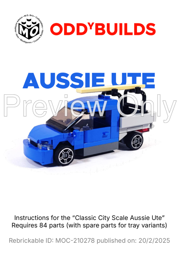LEGO MOC Classic City Scale Aussie Ute by M.O.Brix | Rebrickable ...