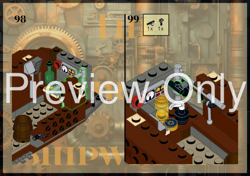 LEGO MOC-210606 Steampunk Pirate Airship "Brunel" | Steampunk Pirates ...